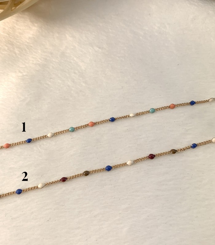 Bracelet fin perles multicolores