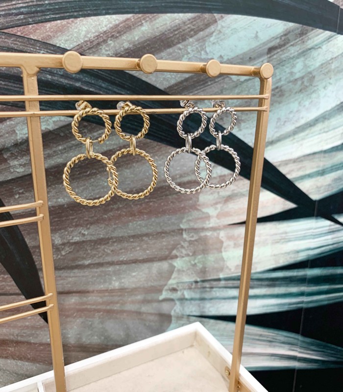 Boucles - Double anneau torsadé - Acier Inoxydable - Actuel Diffusion